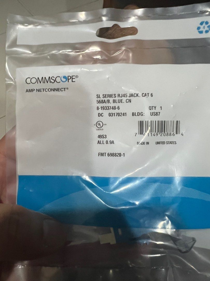 RJ45 Jack Cat 6 Blue COMMSCOPE Sealed, Computers & Tech, Parts ...