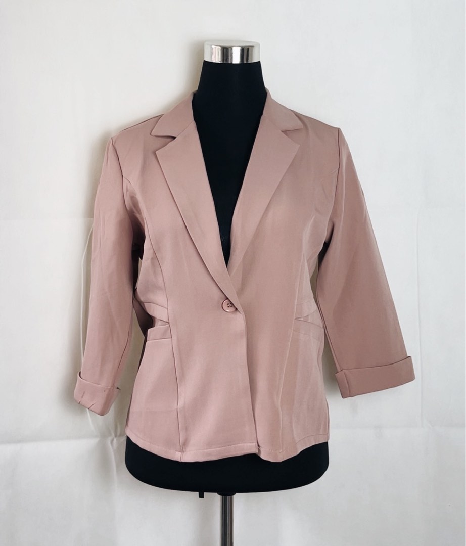 Rose Pink Blazer, Women's Fashion, Coats, Jackets and Outerwear on ...