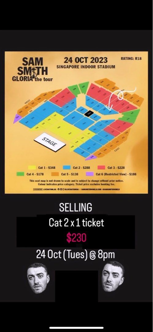 Sam Smith Concert 2023 - Cat 2 x 1 @ $230, Tickets & Vouchers, Event ...