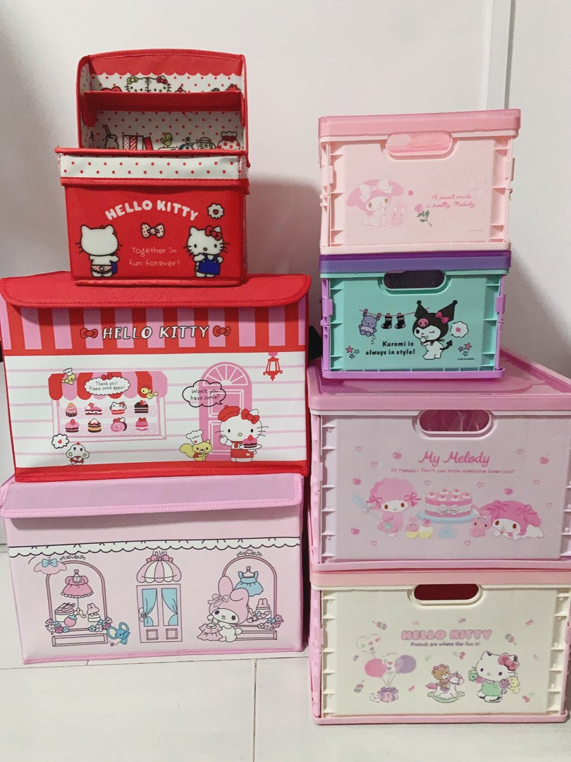 Sanrio character storage box Kuromi melody hello kitty, Hobbies & Toys ...