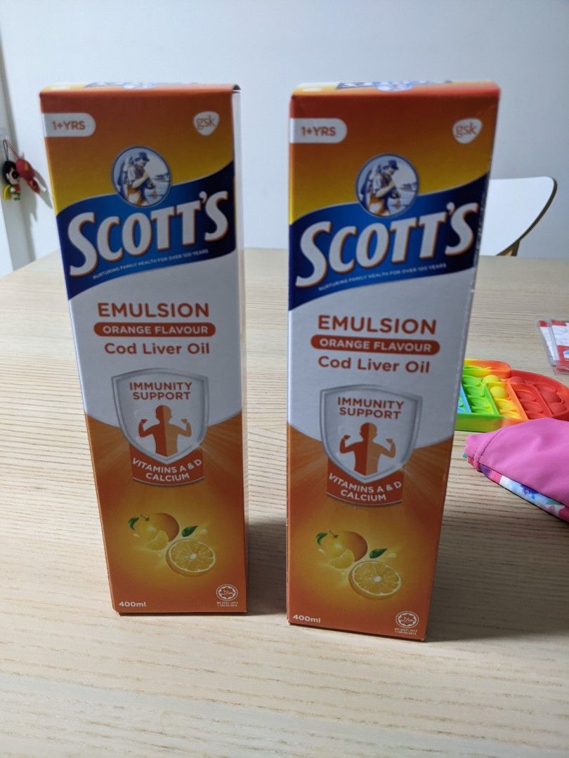 Scott's emulsion cod liver oil, Health & Nutrition, Health Supplements ...