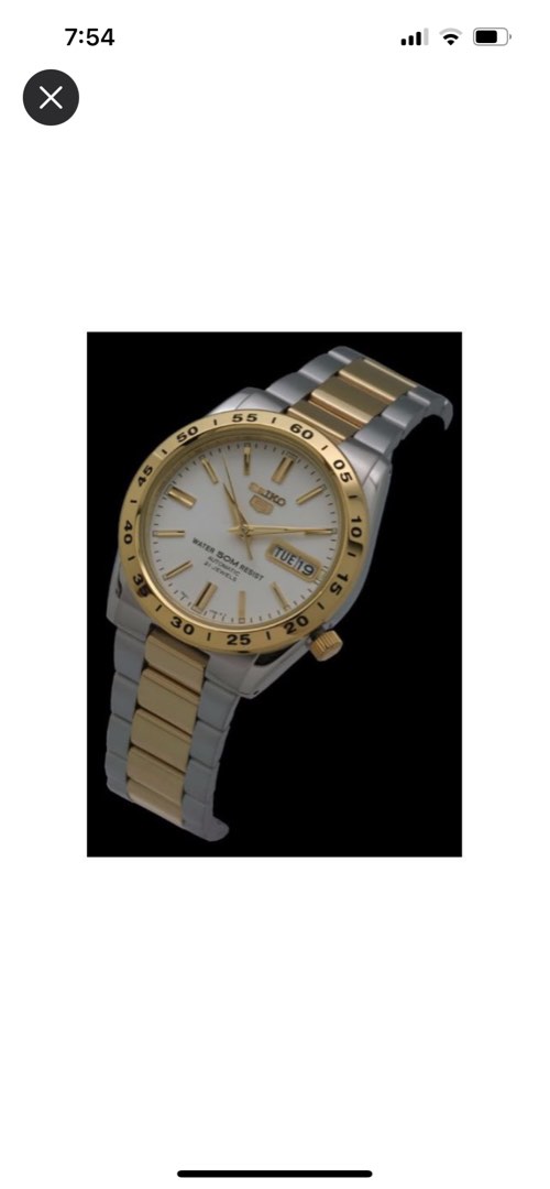 Seiko 5 Automatic two tone watch, Luxury, Watches on Carousell