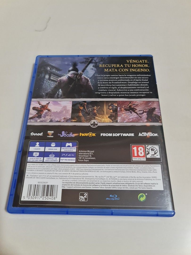 Sekiro Shadows Die Twice PS4, Video Gaming, Video Games, PlayStation on ...