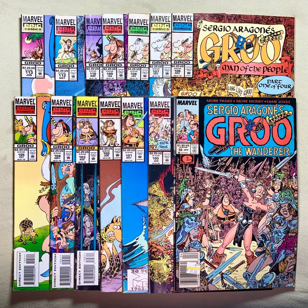 SET - Sergio Agagones Groo the Wanderer Vol 2 Issues 50 100-110 112 113 ...