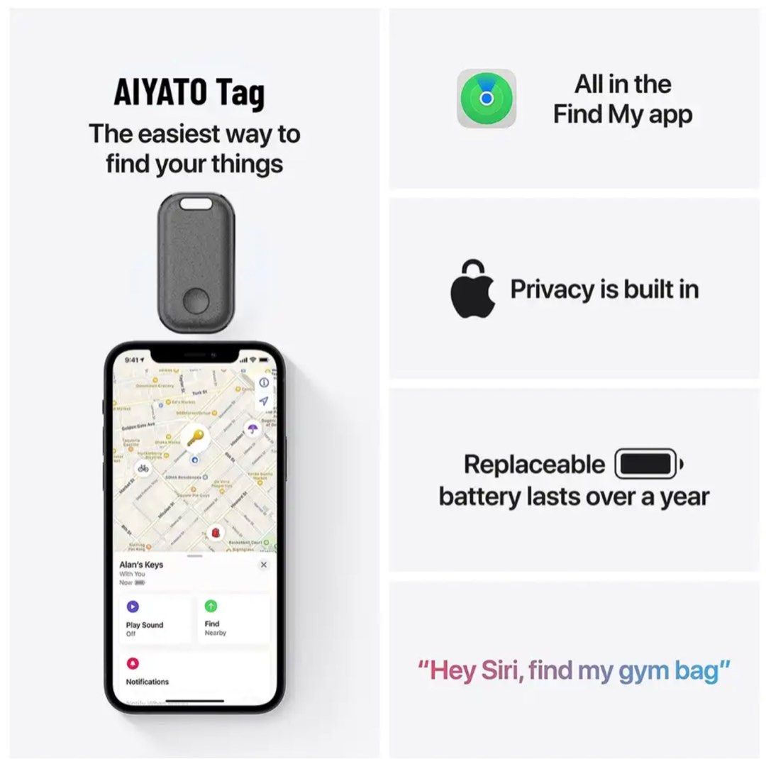 Smart Tag with Global Apple Find My Network(iOS Only) Smart Tag Tracker ...