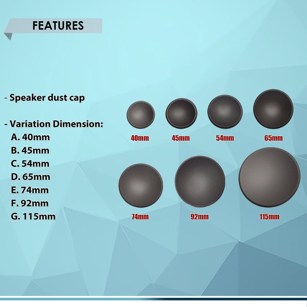 SPEAKER DUST CAP (1-PC per ORDER), SUBWOOFER PAPER DOME COIL COVER CAPS ...