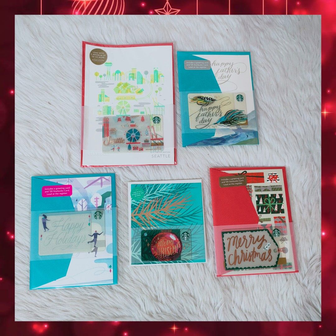 Starbucks Greeting Cards/Post Card + Envelope + Collectible Card Set ...