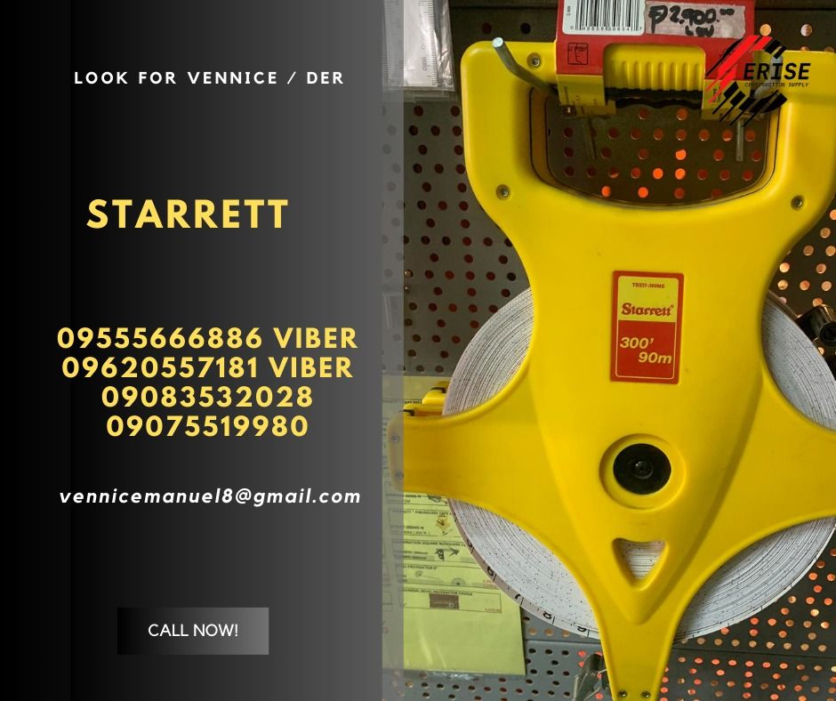 Starrett Fiberglass tape measure and ruler, Commercial & Industrial, Construction Tools ...
