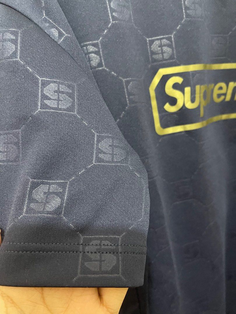 Supreme Grip Gold Logo Blue, Luxury, Apparel on Carousell