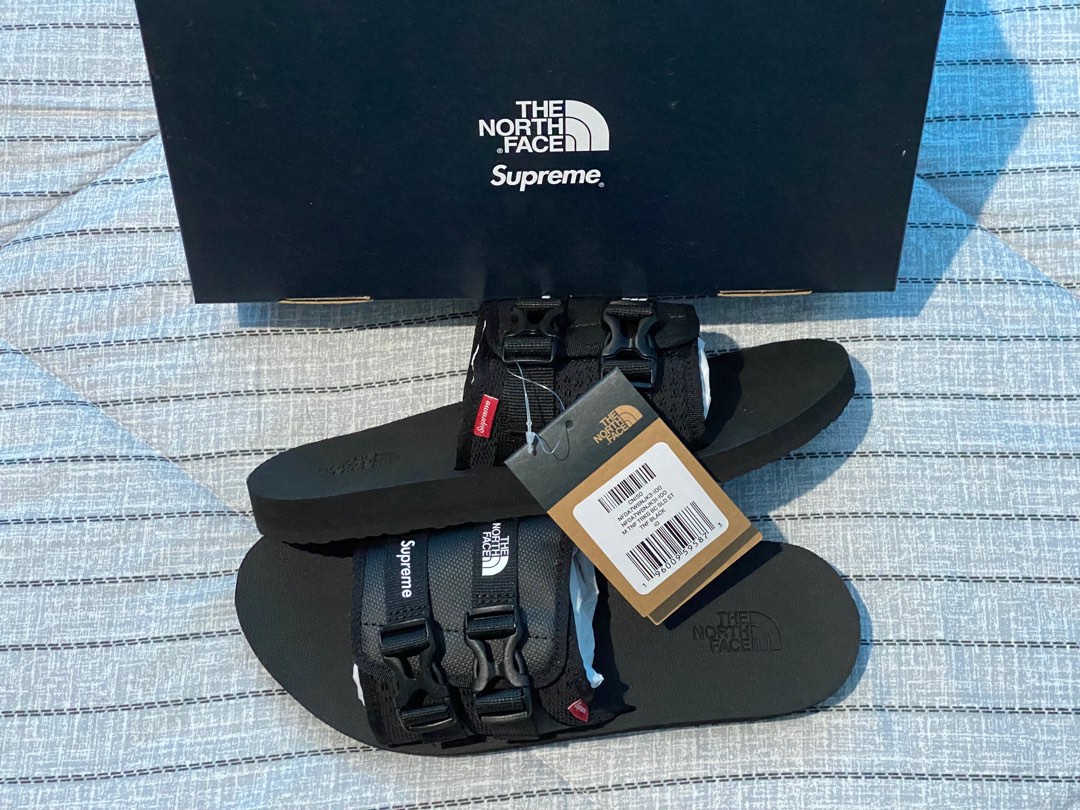 Supreme TNF slide, Men's Fashion, Footwear, Flipflops and Slides on ...