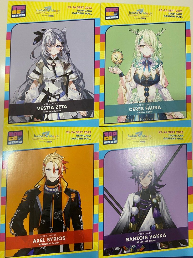 TAGCC 2023 x Hololive Postcard [Ceres Fauna, Vestia Zeta, Axel Syrios ...
