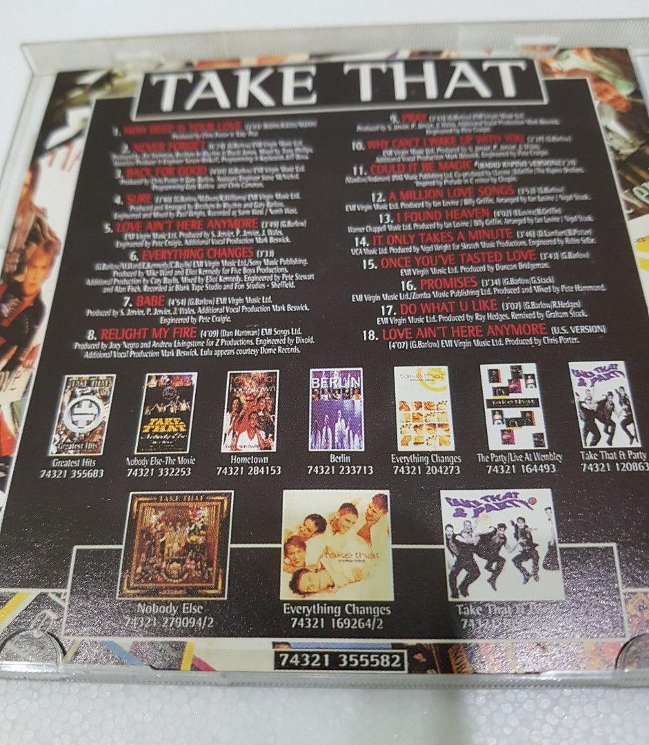 [ORIGINAL] Take That - Greatest Hits CD, Hobbies & Toys, Music & Media ...