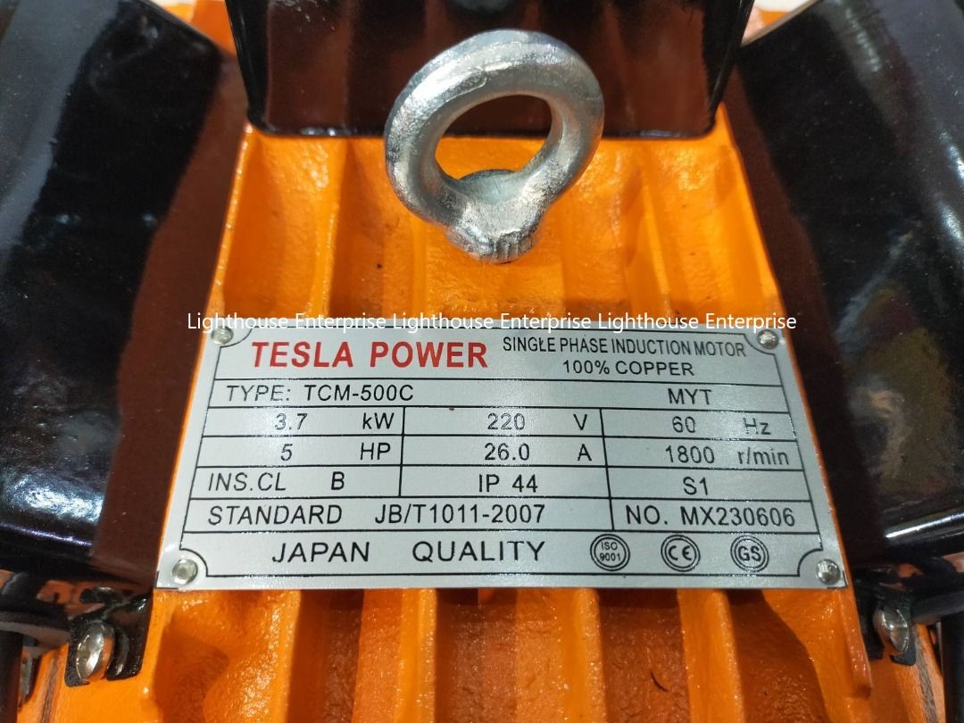 TESLA POWER Single Phase Induction Motor (YC-1325-4-C/TCM-500-C) - 100% ...