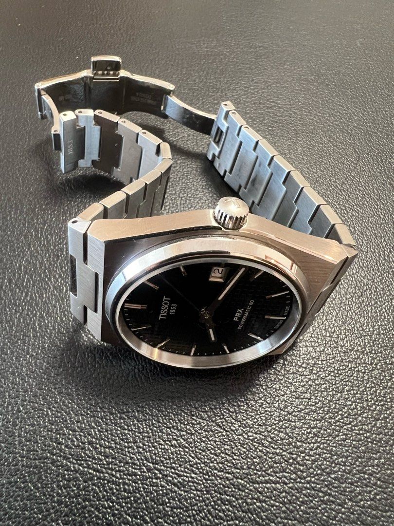 Tissot PRX AUTO GREEN DIAL, 名牌, 手錶 - Carousell