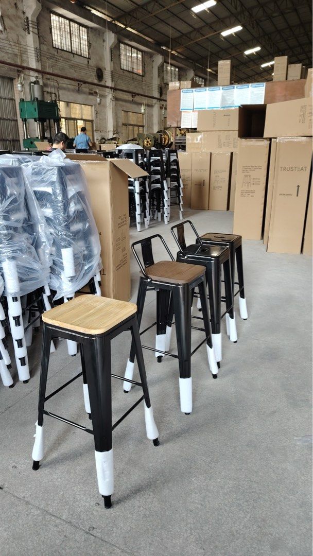 Tolix/Industrial Metal High Chair, Furniture & Home Living, Furniture ...