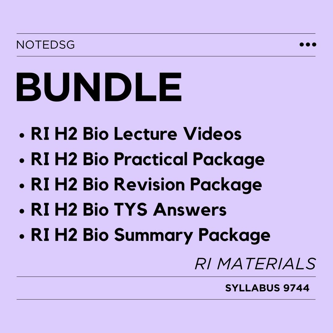 [Ultimate Bundle] RI H2 Biology (WITH BONUS CONTENT), Hobbies & Toys ...