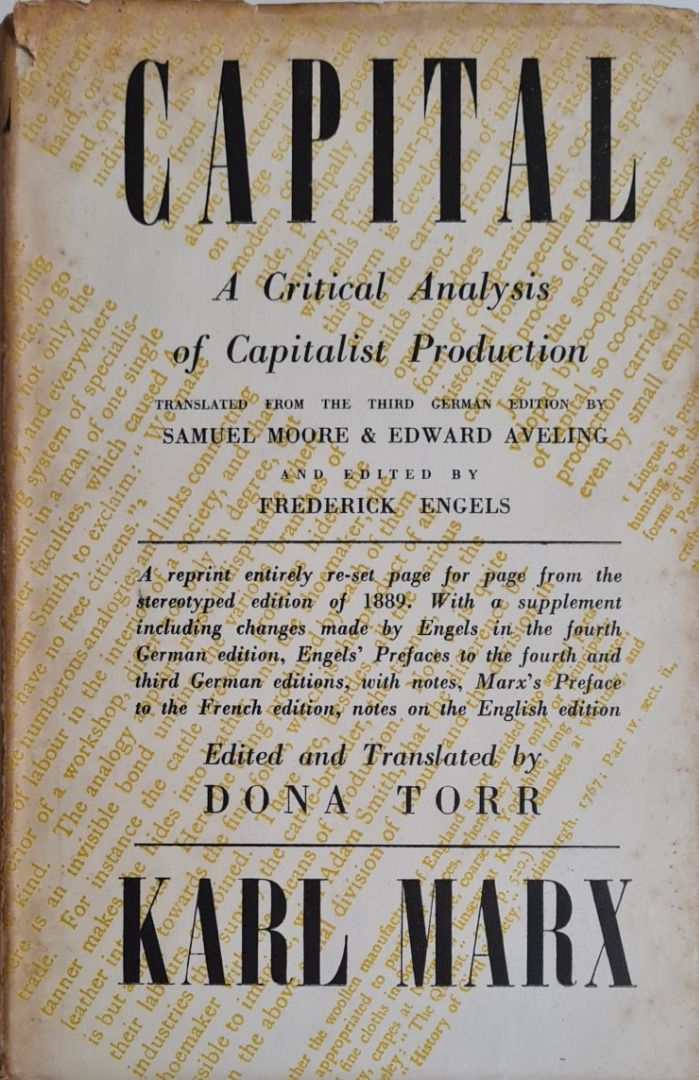Vintage Hardcover Book : Capital - A Critical Analysis of Capitalist ...