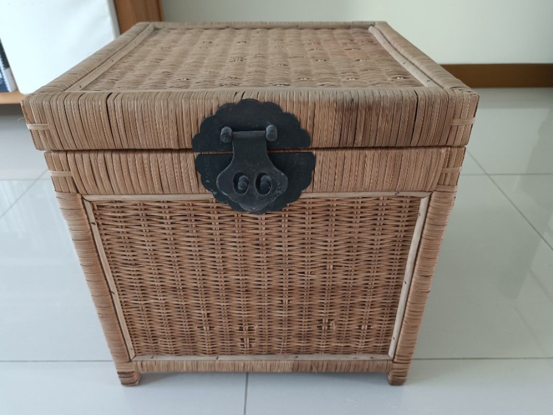 Vintage rattan chest storage, Furniture & Home Living, Furniture, Other ...