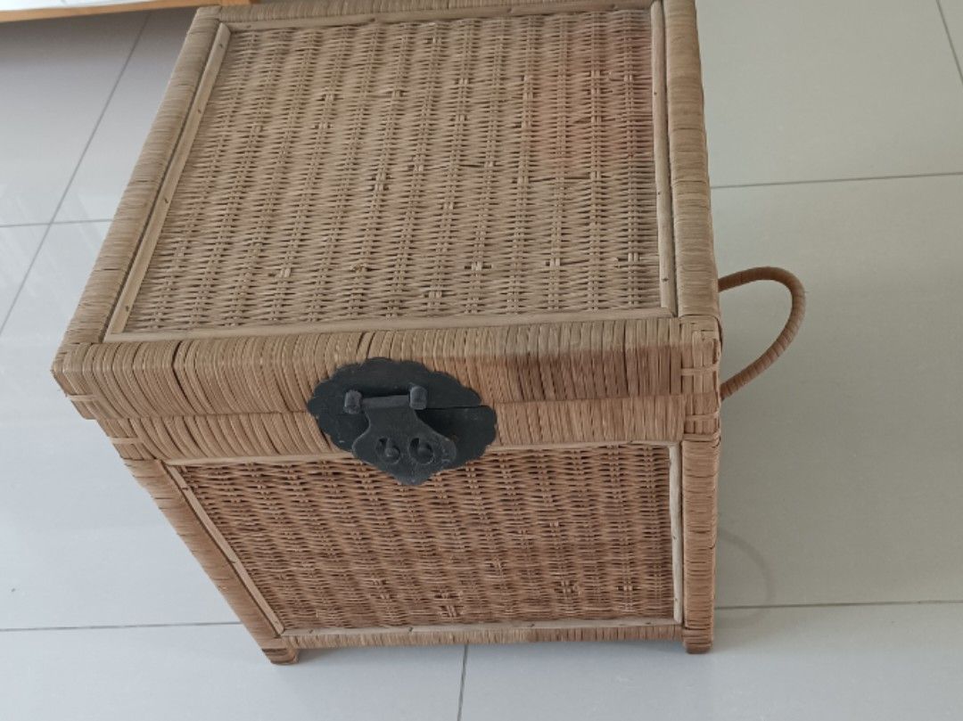 Vintage rattan chest storage, Furniture & Home Living, Furniture, Other ...