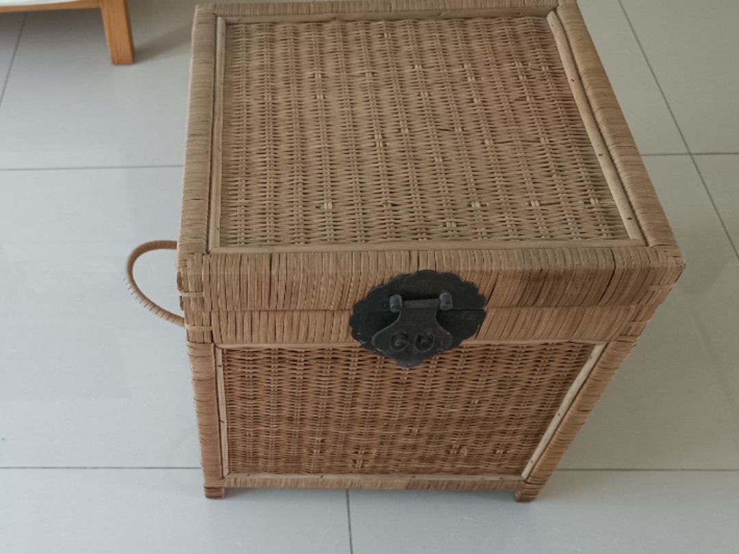 Vintage rattan chest storage, Furniture & Home Living, Furniture, Other ...