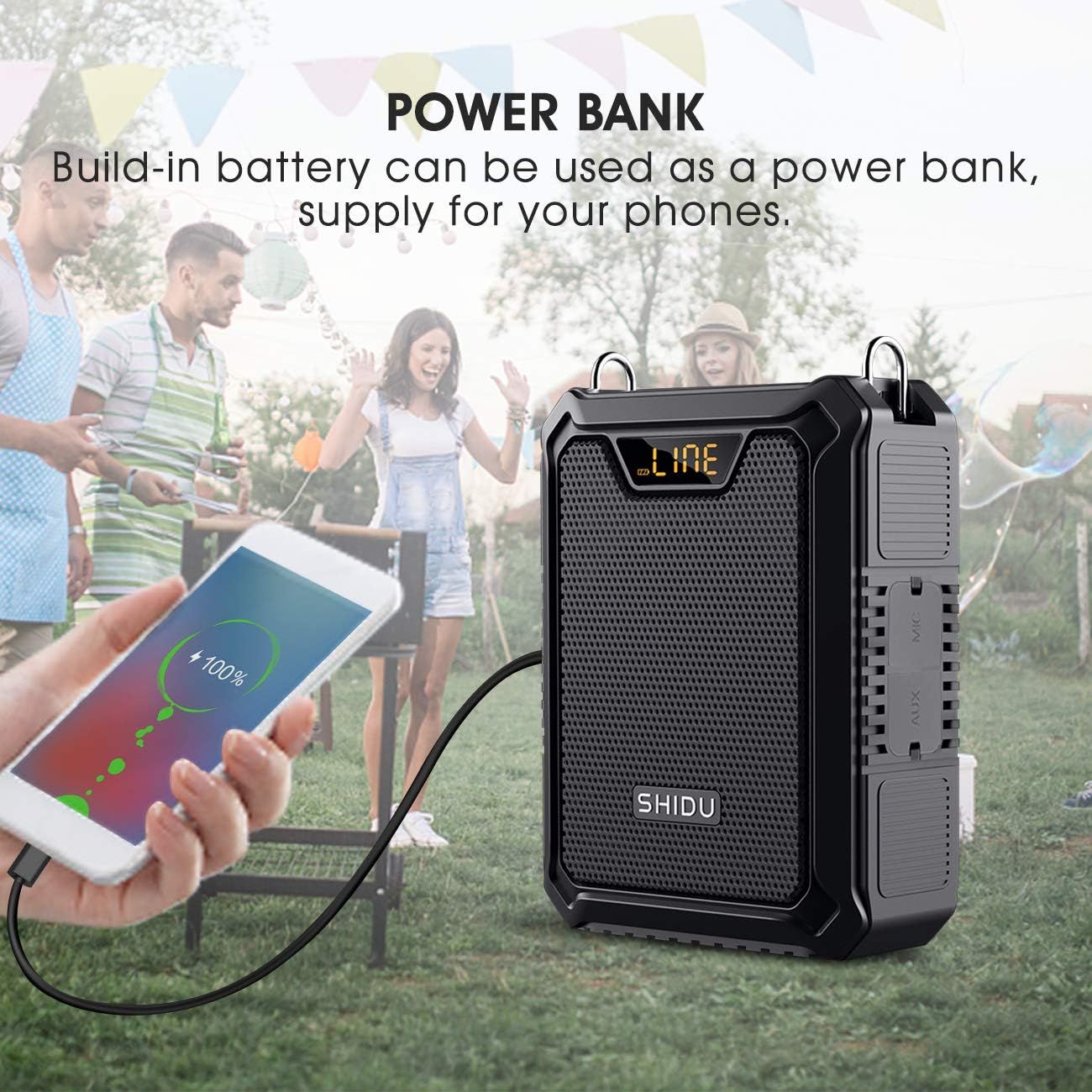 Voice Amplifier with Wired Microphone Headset and Waistband, 30W IPX6 ...
