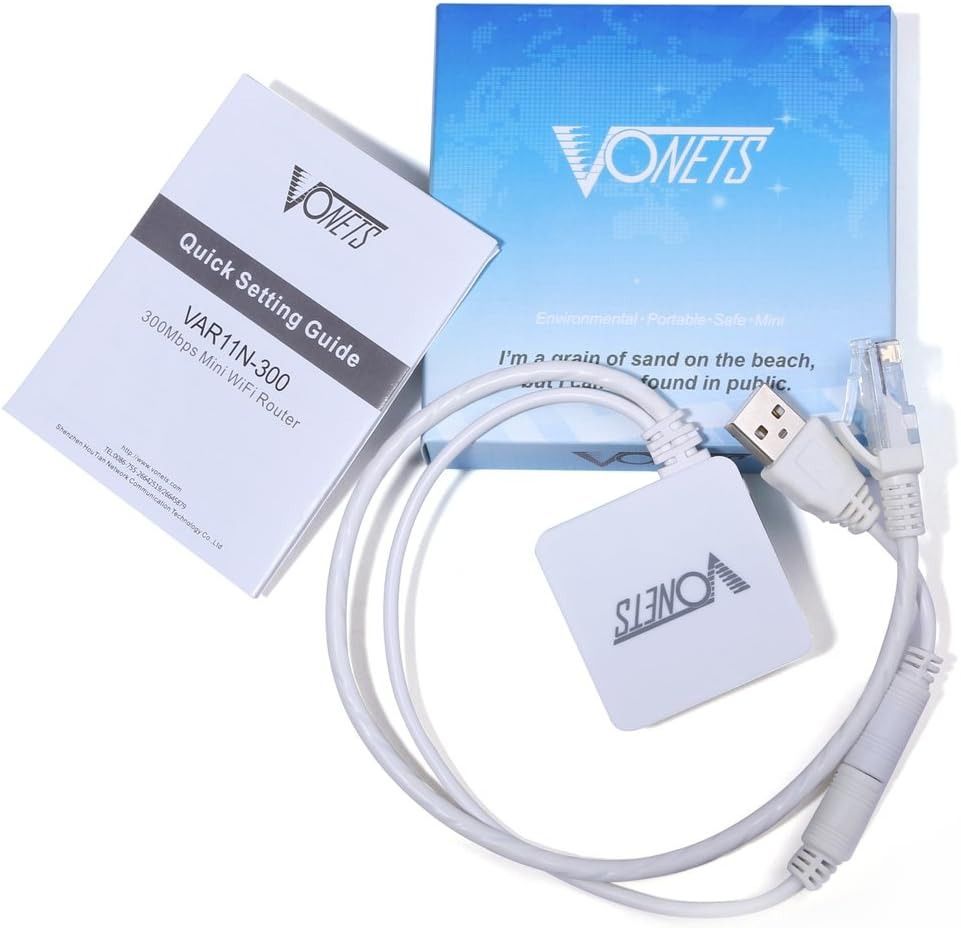 VONETS VAR11N-300 WiFi Bridge 300Mbps/2.4GHz Mini Wireless Repeater/Router Ethernet to WiFi ...