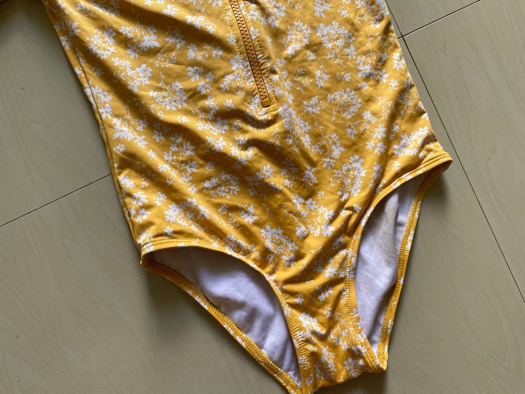 Wave Zone Floral One-piece Rash guard swimsuit, Women's Fashion ...