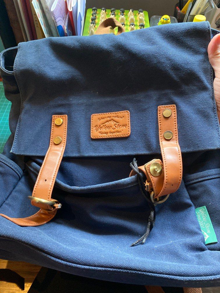 Yellowstone Backpack in Navy and Tan, Women's Fashion, Bags & Wallets ...