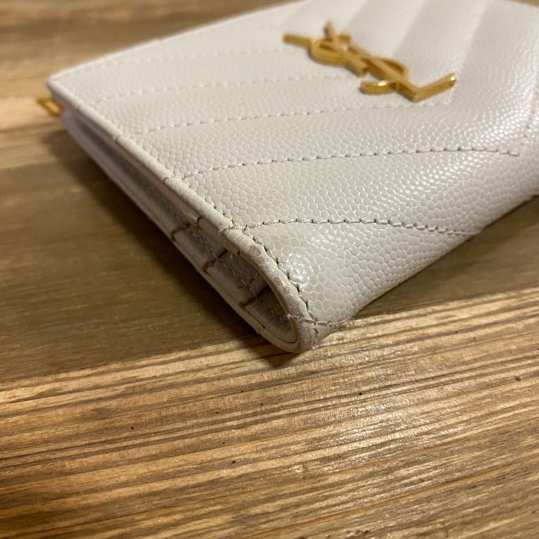 YSL cardholder in grey and gold hardware, Luxury, Bags & Wallets on ...