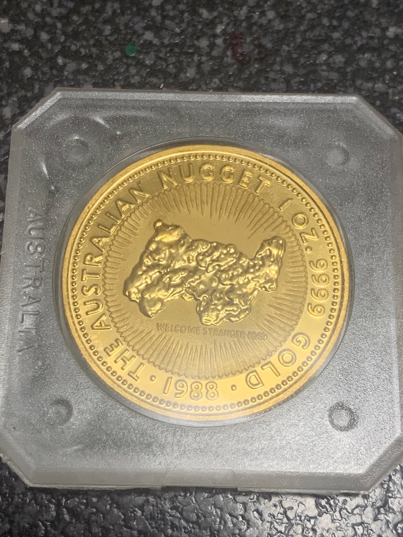 1988 1 OZ 24K Gold Australian Nugget Coin, 興趣及遊戲, 收藏品及紀念品, 錢幣 - Carousell