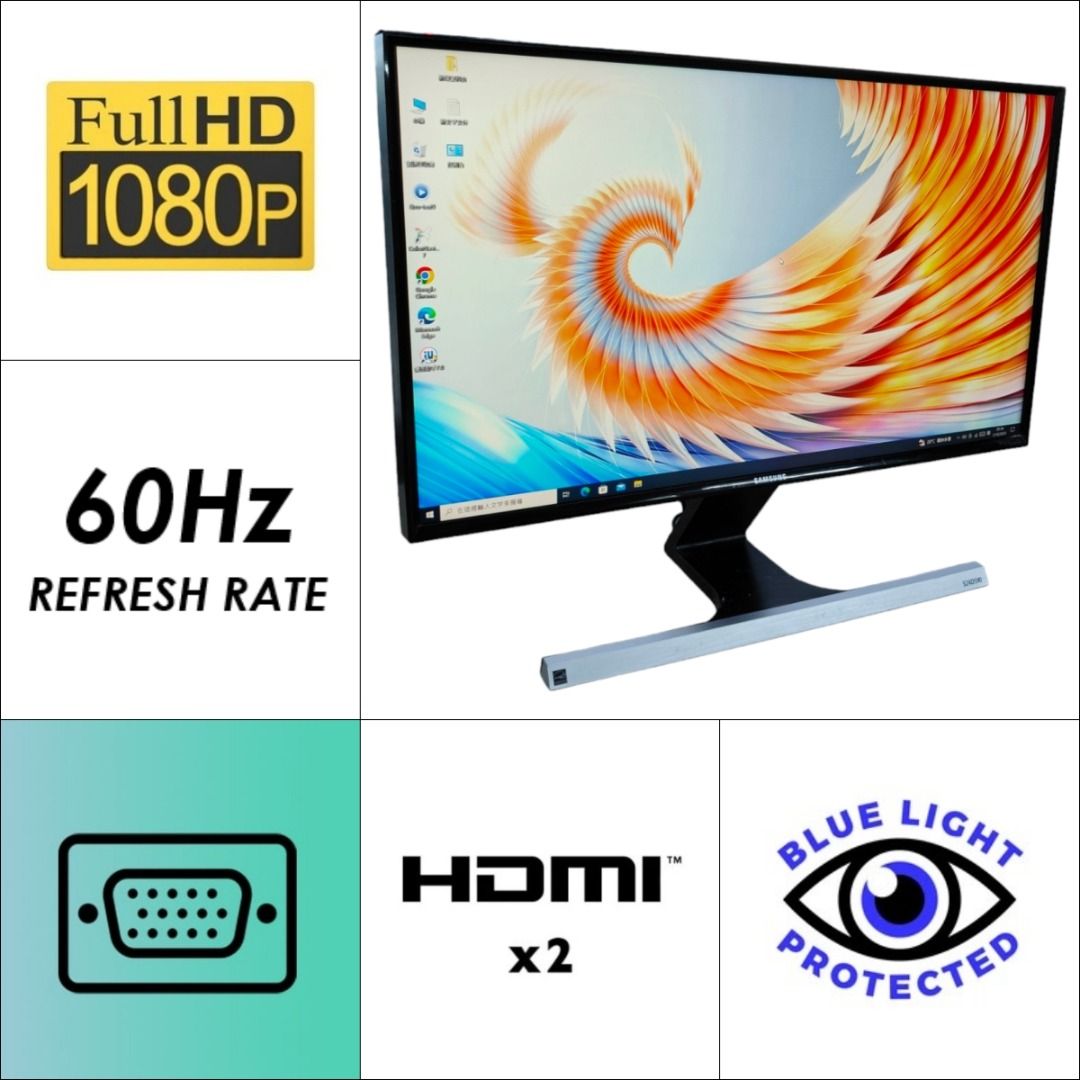 24 吋 Samsung S24D590 LED mon 現有2部 超窄邊框 LS24D590 顯示器 monitor 螢幕, 電腦＆科技 ...