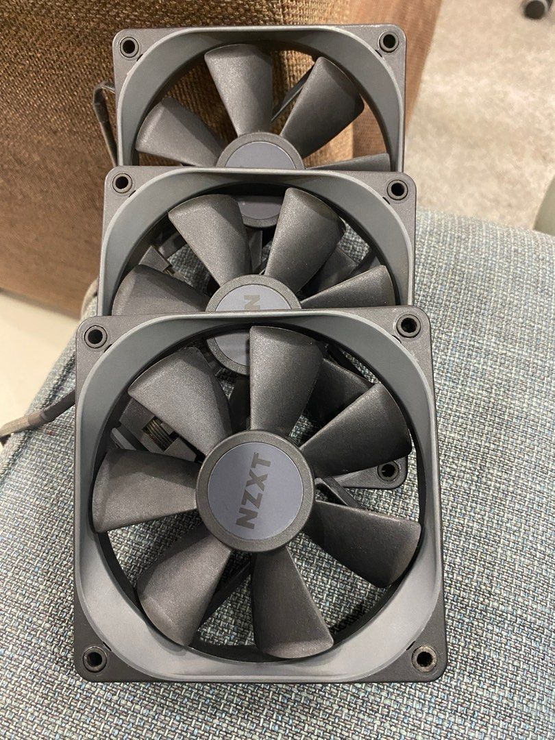 3 X NZXT 120mm (4 pin PWM) High Static Pressure Cooling Fans, Computers ...