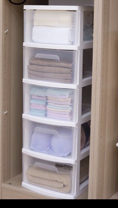 50L 5 Tier Drawers Multi-Purpose Compact Cabinet W/O Wheels and free a ...