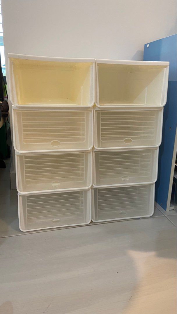 8 Stackable shelving racks / slots / Storage 22cm x 12.5cm x 33cm W x H ...