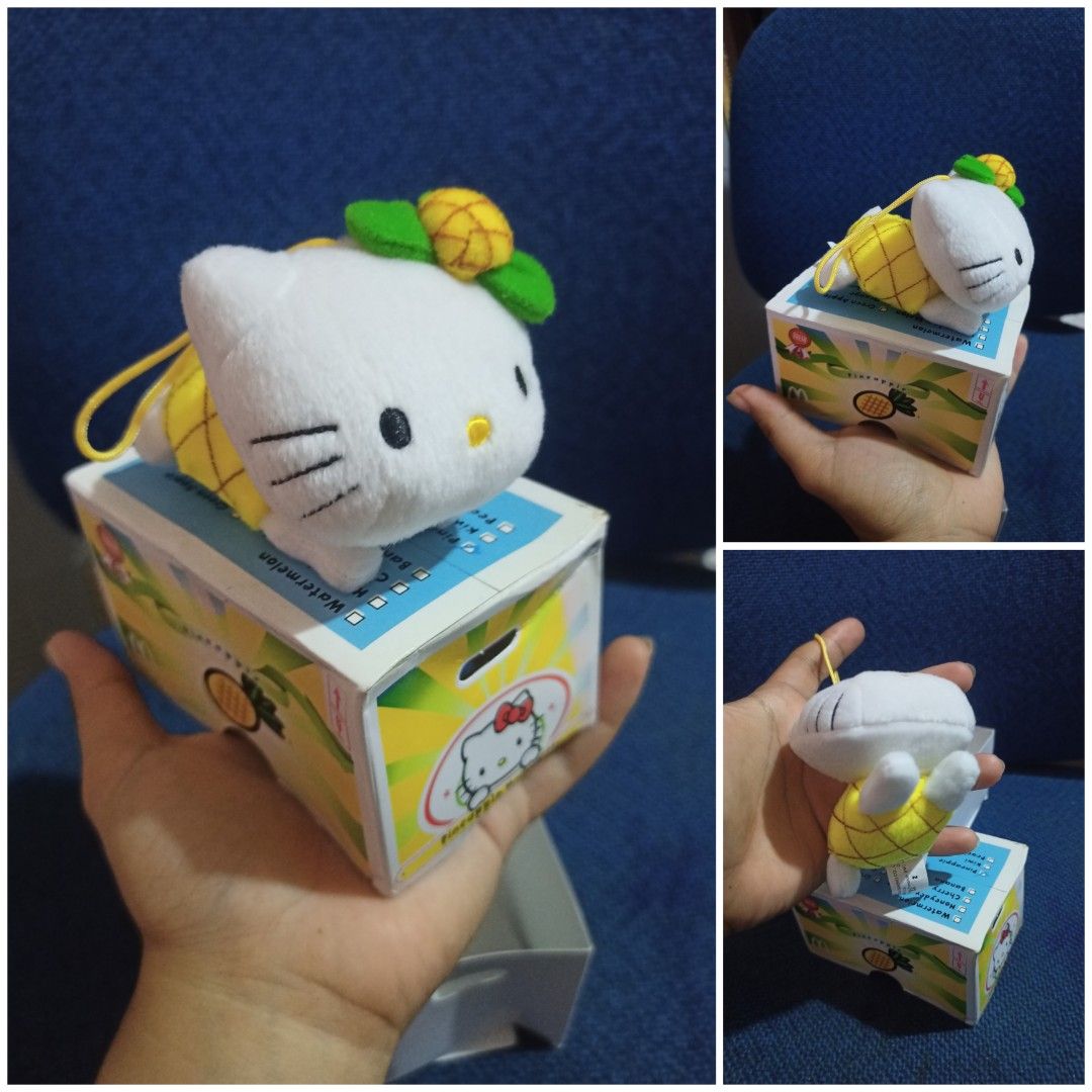 8cm sanrio pineapple hello kitty plush charm keychain stuffed toys ...