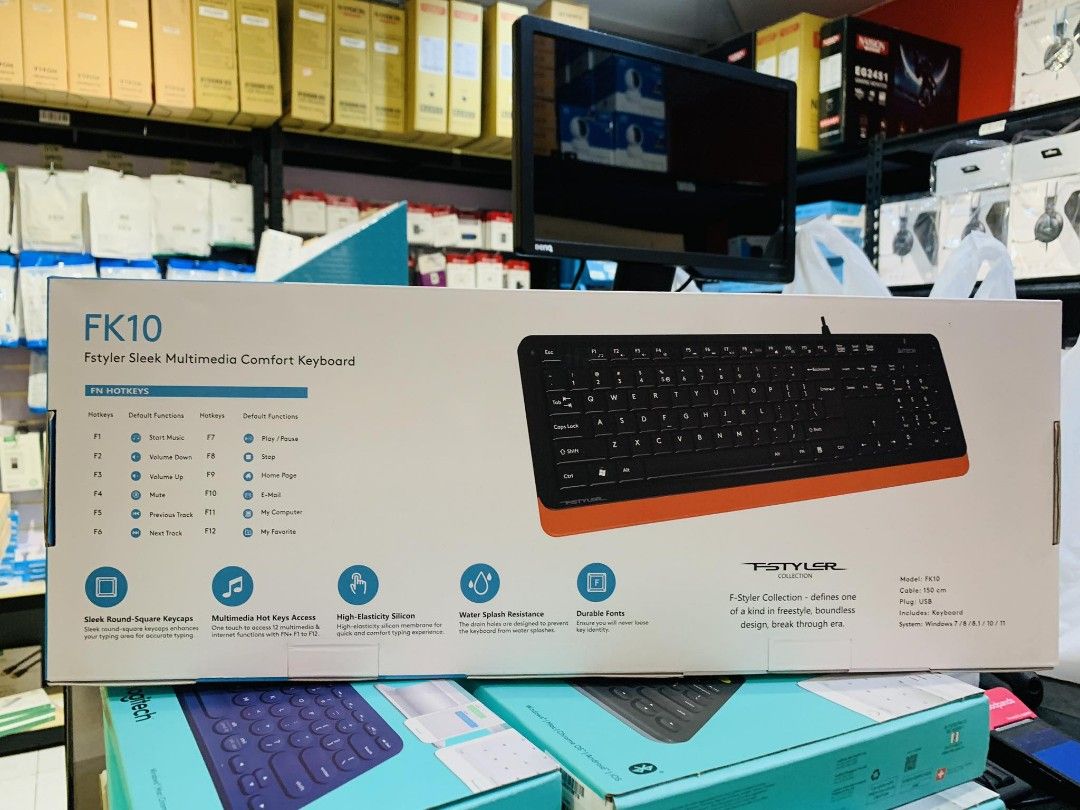 A4Tech Fstyler FK10 Keyboard USB Orange, Computers & Tech, Parts ...