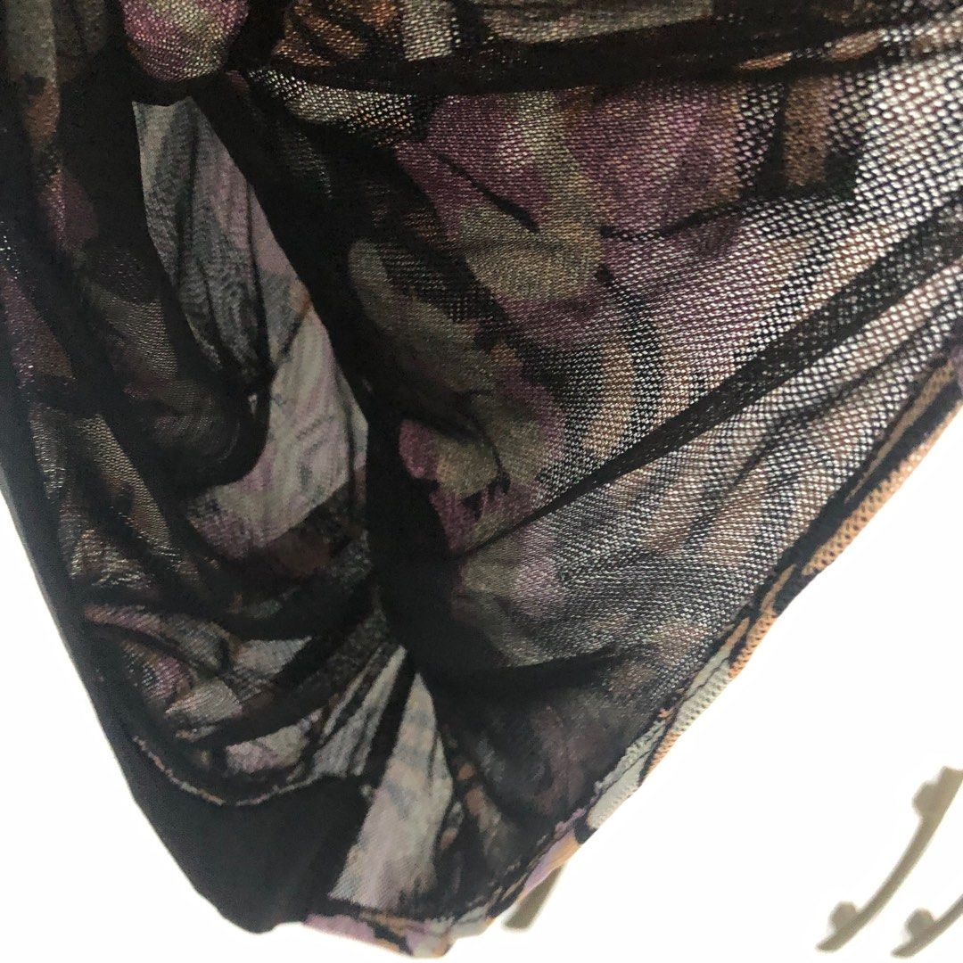 abstract sheer see through top with rhinestones cottagecore retro ...