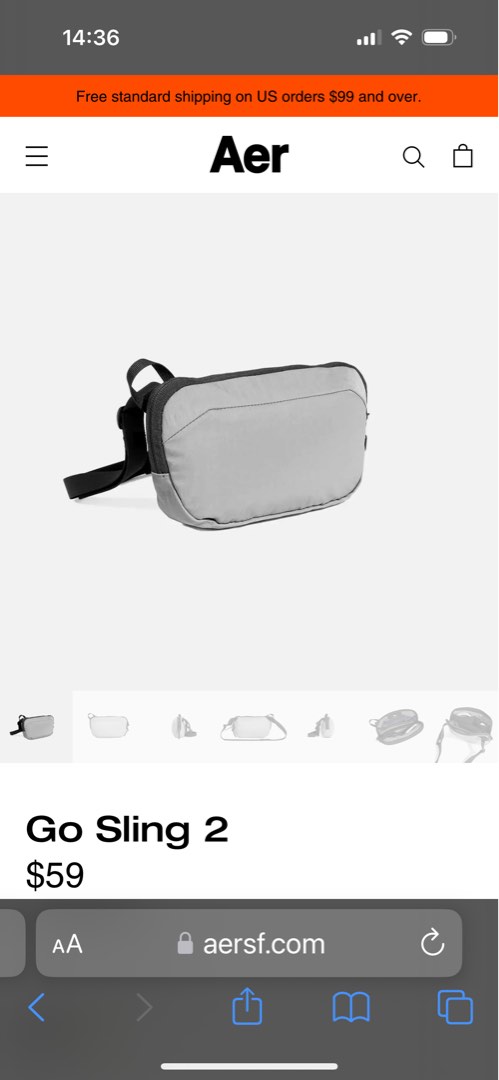 Aer Go Sling 2 in Lunar Gray, Men's Fashion, Bags, Sling Bags on Carousell
