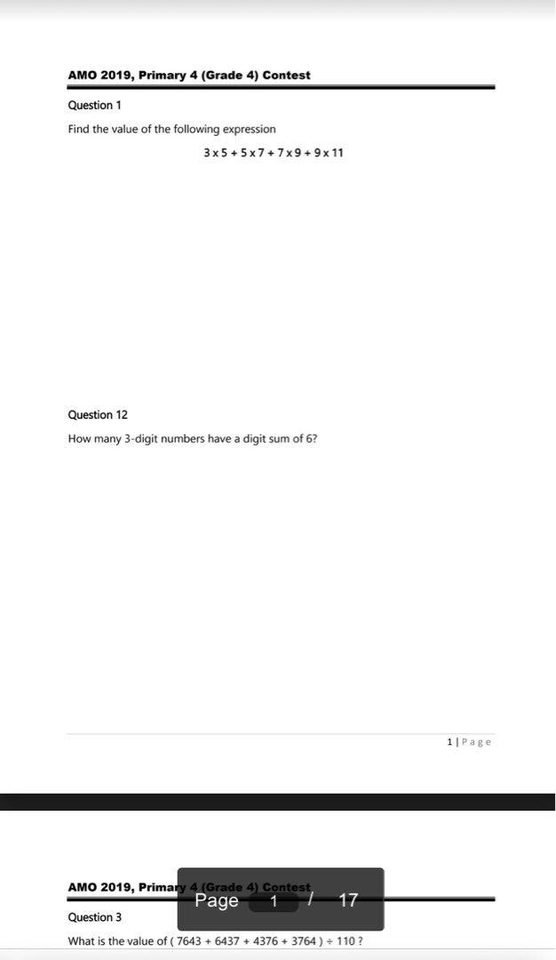 American maths Olympiad papers for P4, Hobbies & Toys, Books ...