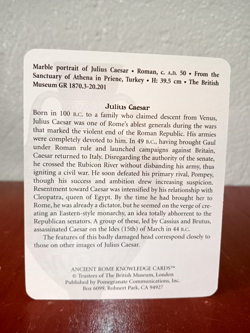 Ancient Rome Knowledge Cards, Hobbies & Toys, Memorabilia ...