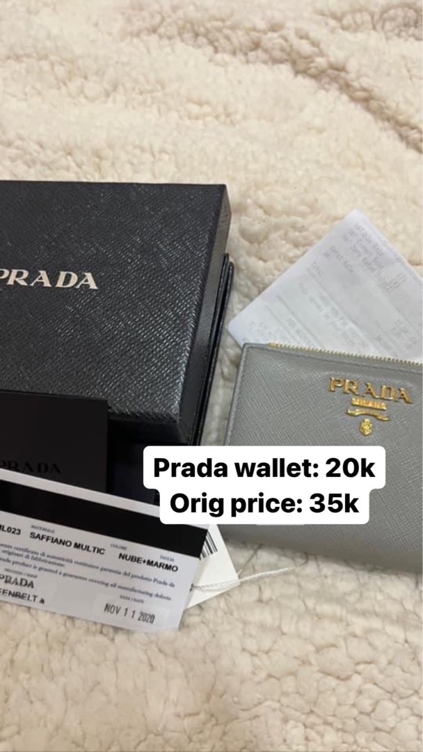 AUTHENTIC PRADA wallet with receipt, Luxury, Bags & Wallets on Carousell