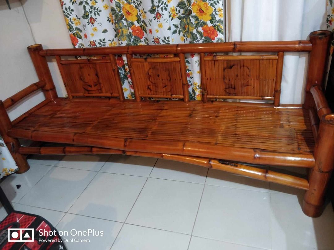 Bamboo / Kawayan sofa, Furniture & Home Living, Furniture, Sofas on ...