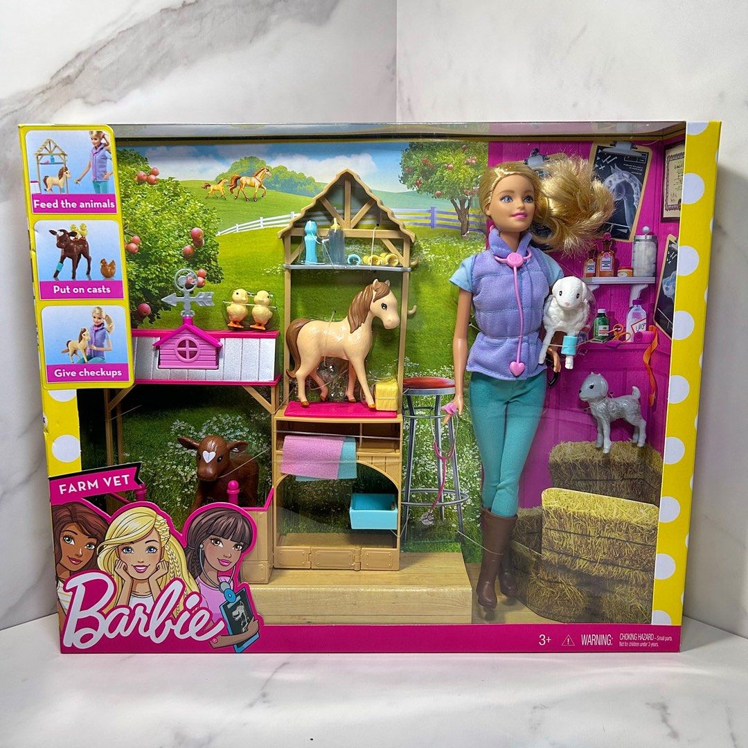 Barbie Careers Farm Vet Playset (DHB71), Hobbies & Toys, Toys & Games ...
