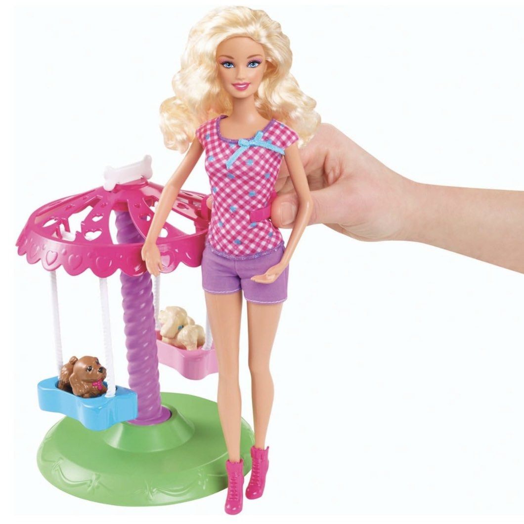 Barbie Slide & Spin Pups Playset (Y1172), Hobbies & Toys, Toys & Games ...