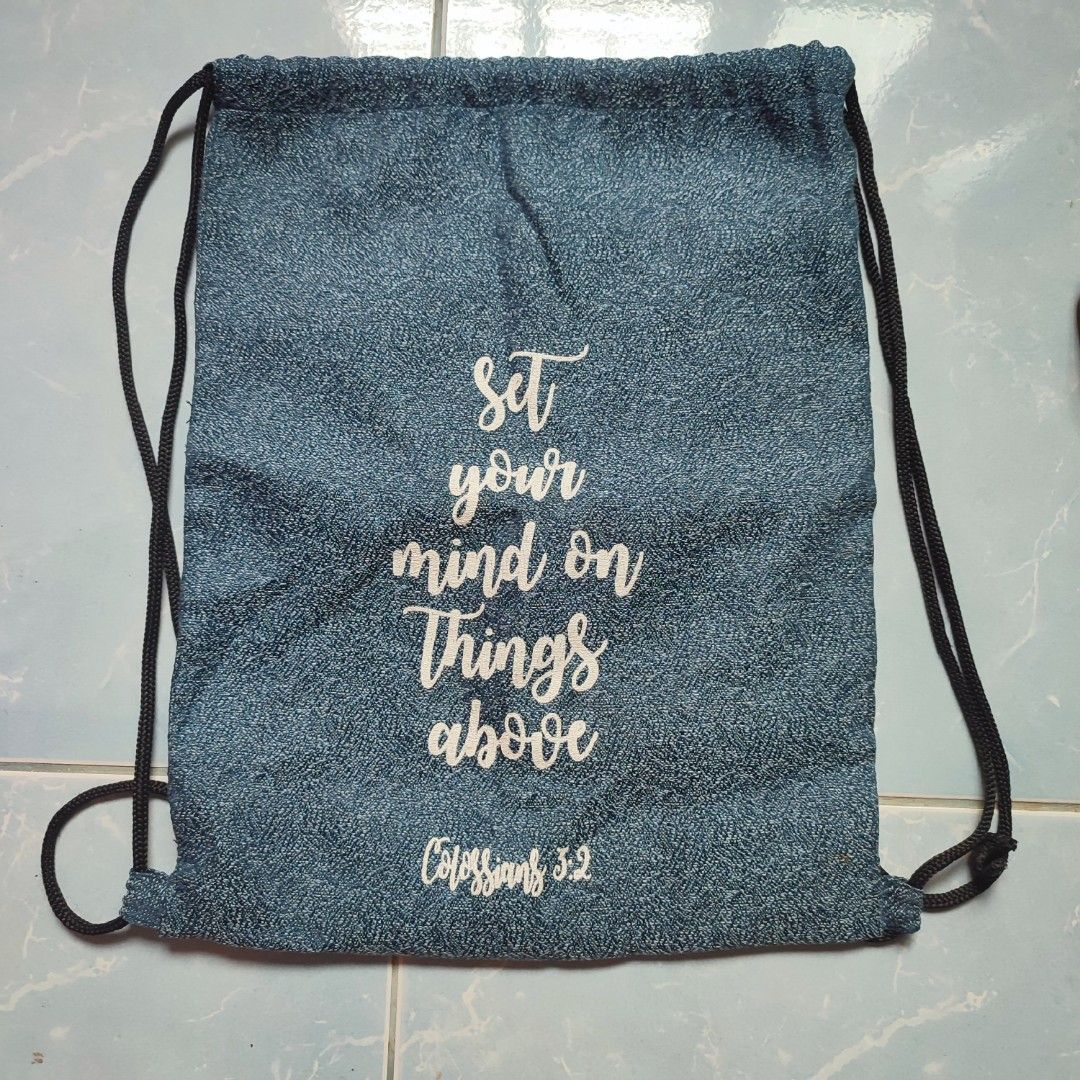 Bible verse Drawstring bag, Women's Fashion, Bags & Wallets, Backpacks ...