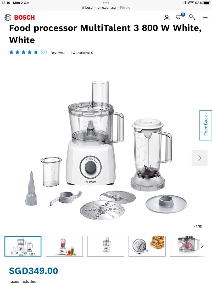 Bosch Blender MultiTalent 3 MCM3200W, TV & Home Appliances, Kitchen ...