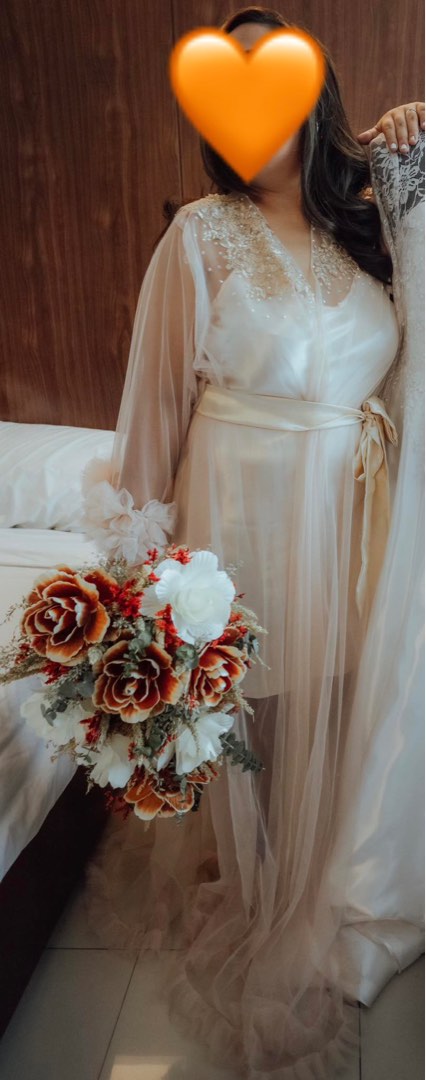 Bridal Robe with inner, Women's Fashion, Undergarments & Loungewear on ...