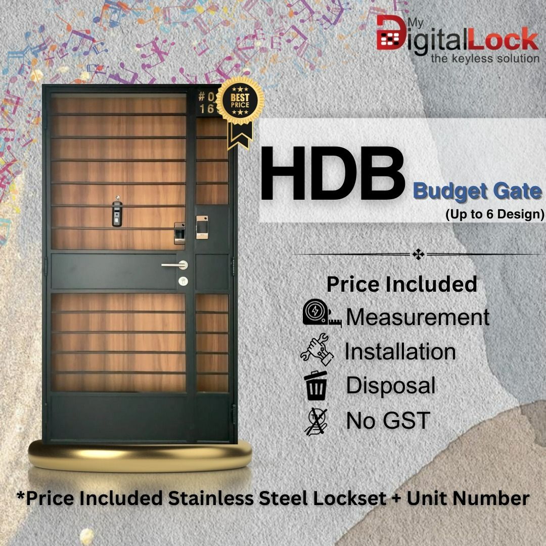 BUDGET LINE MILD STEEL HDB GATE , Furniture & Home Living, Security ...