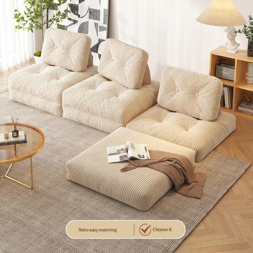 Butter Tofu Block Lazy Cloth Sofa Living Room Simple Small House Single ...