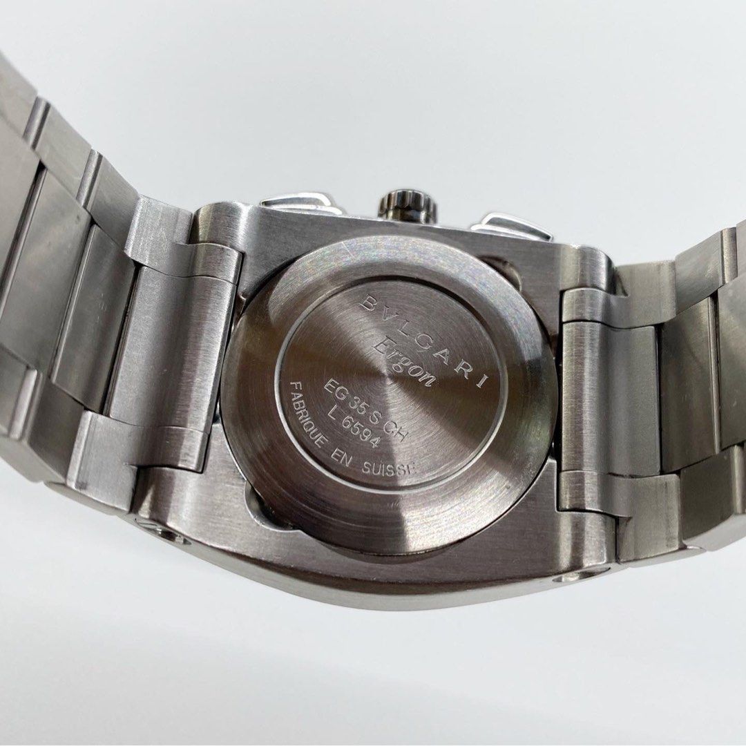 Bvlgari Ergon Chronograph Black Dial Original Like New, Barang Mewah, Jam Tangan di Carousell